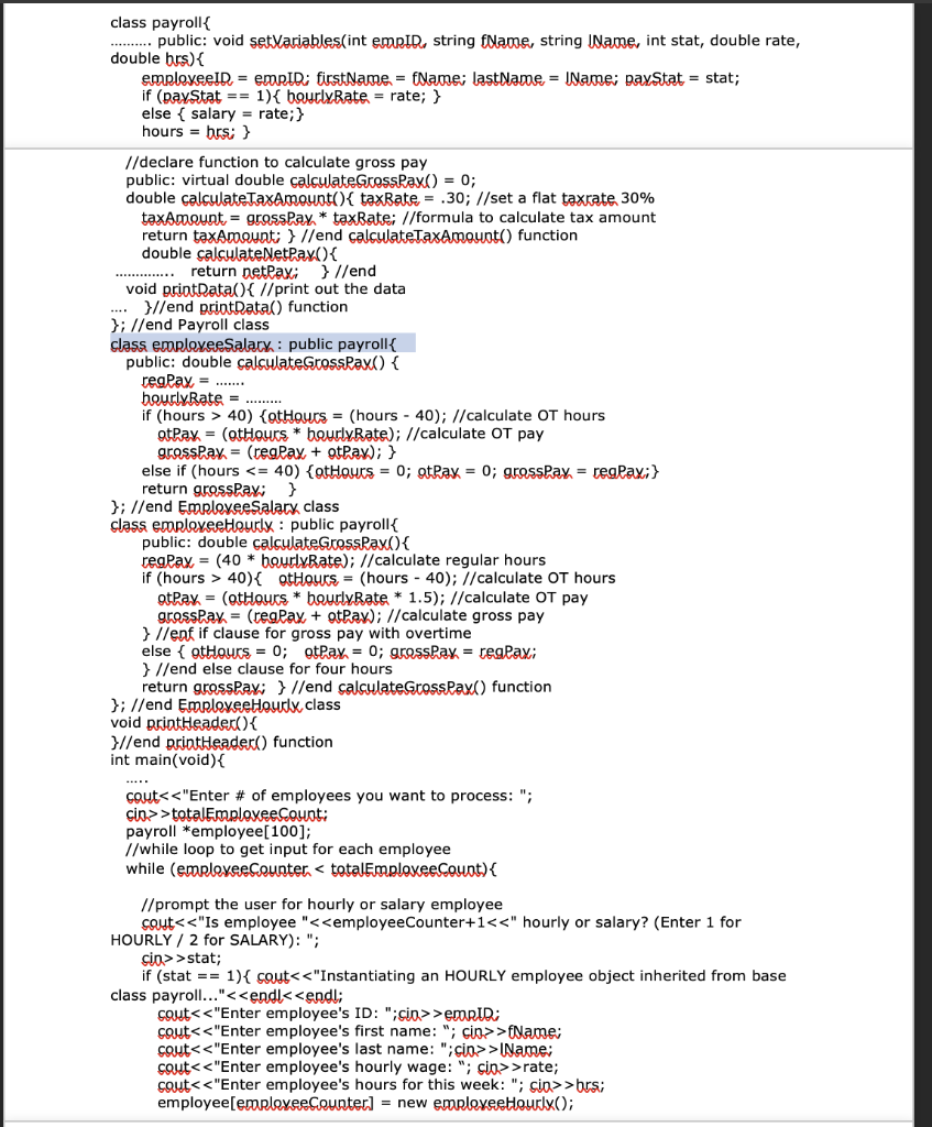 Solved I need to expand the below payroll program to combine | Chegg.com