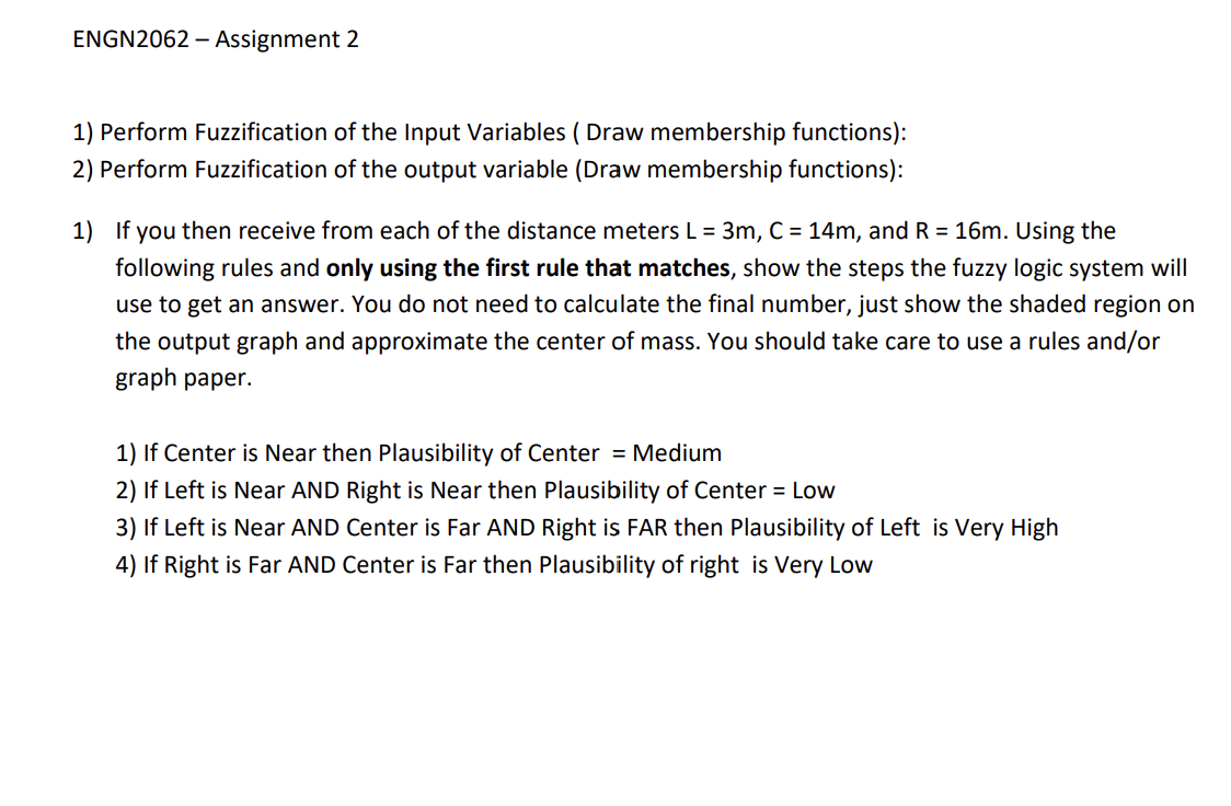 Solved Problem 3 Inputs: The crisp inputs to the fuzzy logic | Chegg.com
