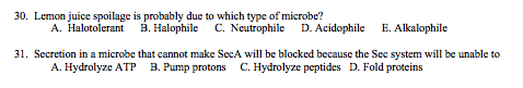 Solved 30. Lemon juice spoilage is probably due to which | Chegg.com