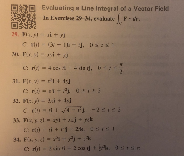 Solved 冠回 Evaluating a Line Integra!of a Vector Field In | Chegg.com