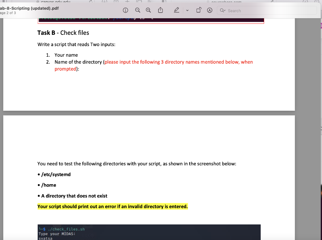 Solved Task B - Check files Write a script that reads Two | Chegg.com