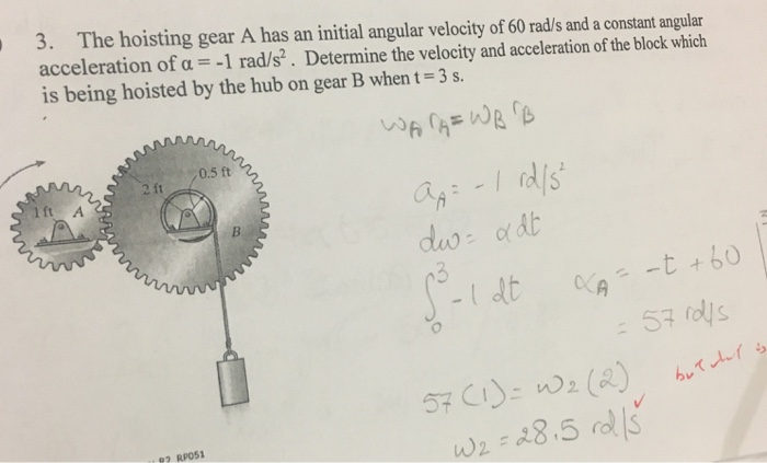 Solved The hoisting gear A has an initial angular velocity | Chegg.com