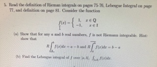 Solved Read the definition of Rieman integrals on pages | Chegg.com
