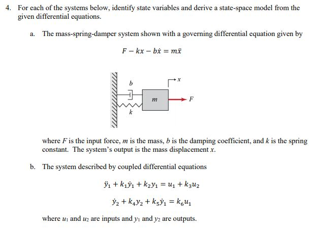 Solved 4. For each of the systems below, identify state | Chegg.com