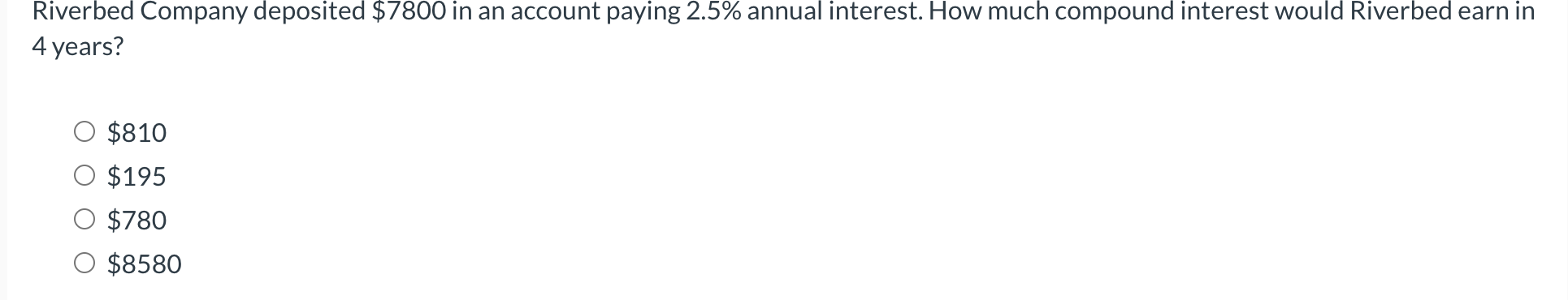 Solved Riverbed Company deposited $7800 in an ﻿account | Chegg.com