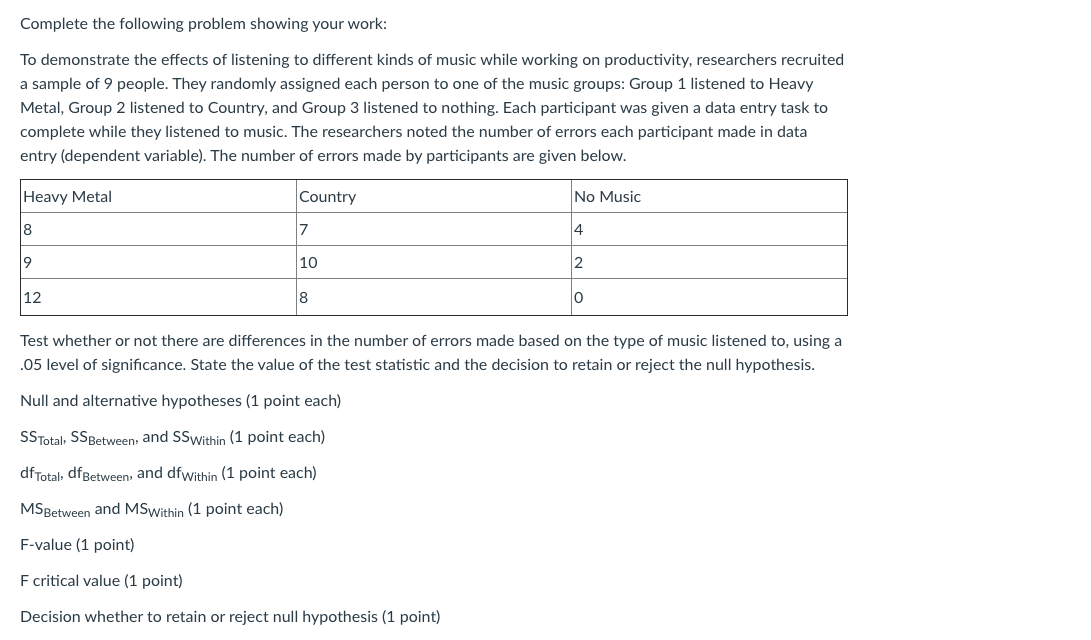 Solved Complete the following problem showing your work: To | Chegg.com