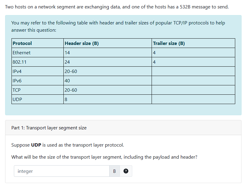 Solved Two hosts on a network segment are exchanging data, | Chegg.com