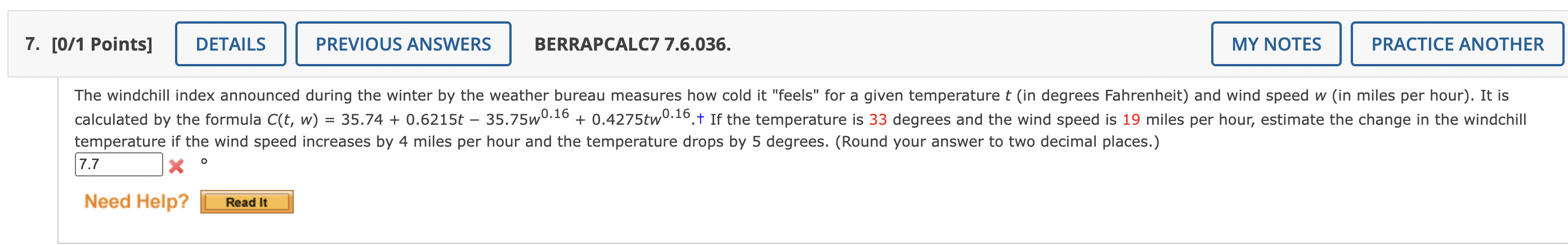 Solved The windchill index announced during the winter by | Chegg.com