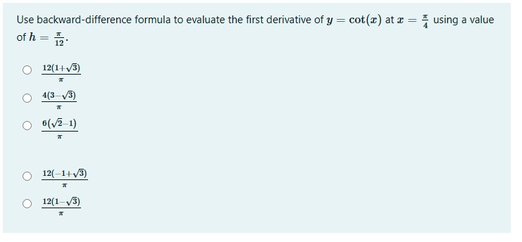 Solved Use backward-difference formula to evaluate the first | Chegg.com