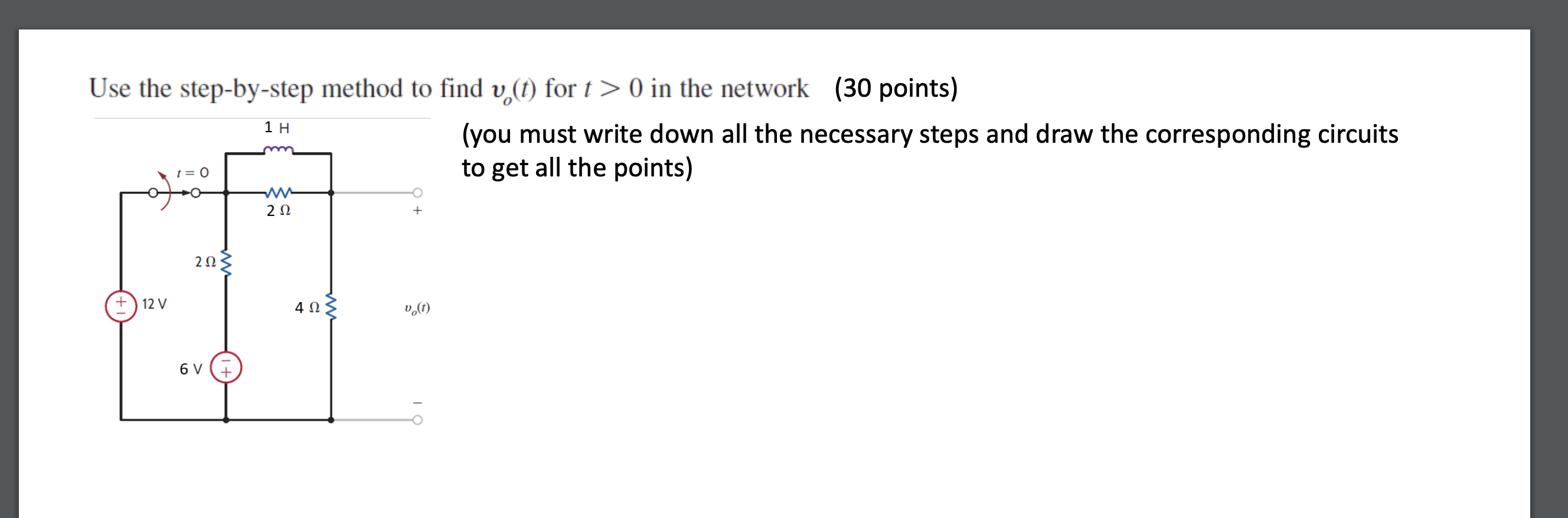 Solved Use the step-by-step method to find vj(t) for t > 0 | Chegg.com