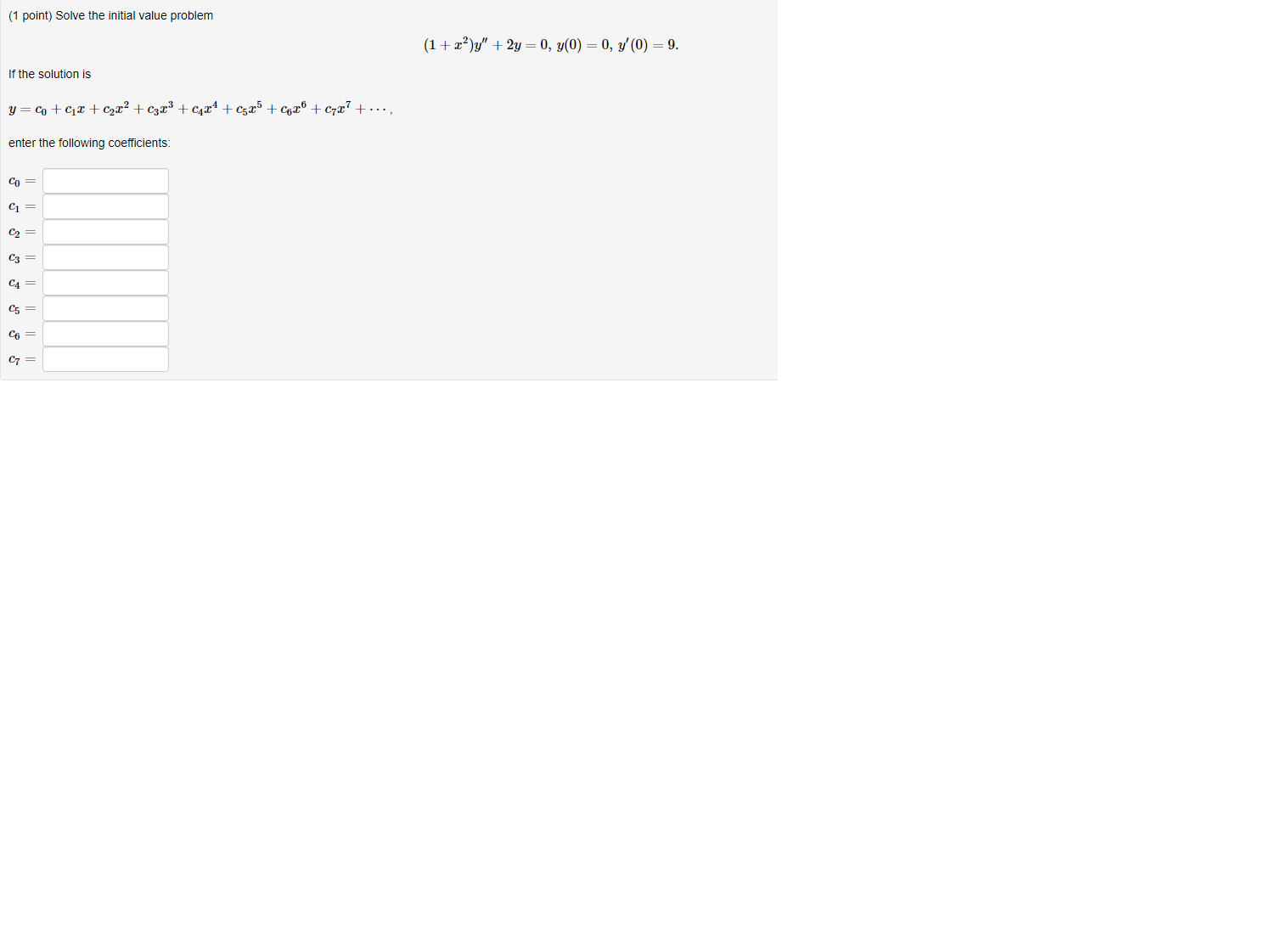 Solved 1 Point Solve The Initial Value Problem 3860