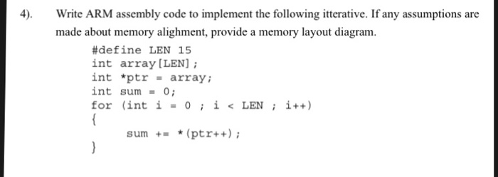 Solved 4 Write Arm Assembly Code To Implement The Following 