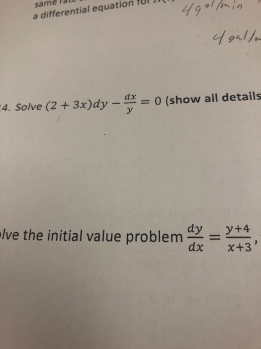 same lra a differential equation f in 94/ ax 4. Solve | Chegg.com