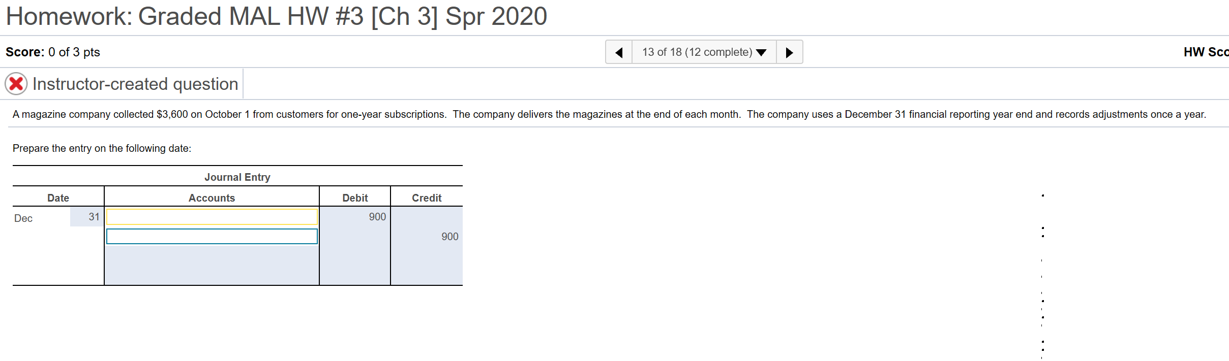 Solved Homework: Graded MAL HW #3 [Ch 3] Spr 2020 Score: 0 | Chegg.com