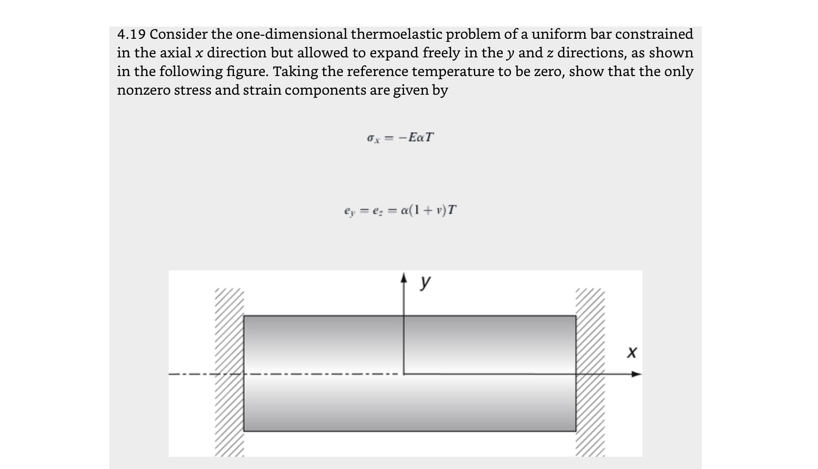 Solved 4 19 Consider The One Dimensional Thermoelastic