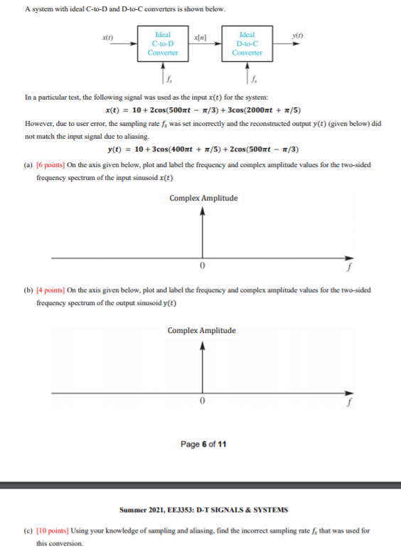 Solved A system with ideal C-to-D and D-to-C converters is | Chegg.com