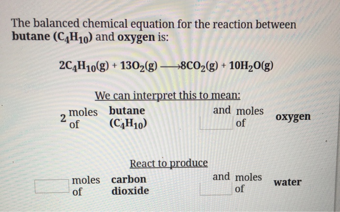 Marvelous Balanced Equation For Butane And Oxygen Formula Photosynthesis