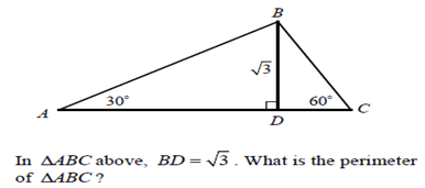 Solved In ABC above, BD=3. What is the perimeter of ABC ? | Chegg.com