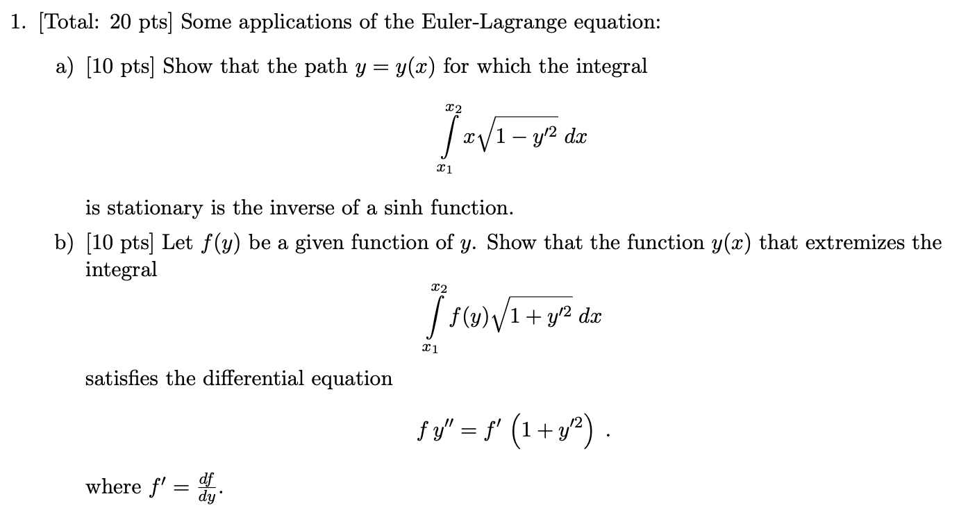 Solved [total 20pts ] Some Applications Of The