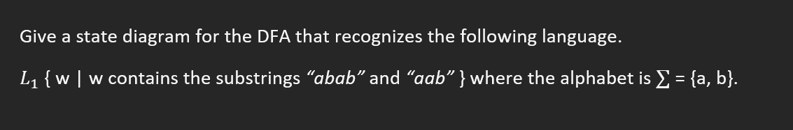 Solved Give a state diagram for the DFA that recognizes the | Chegg.com