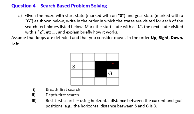 Solved Question 4 - Search Based Problem Solving a) Given | Chegg.com