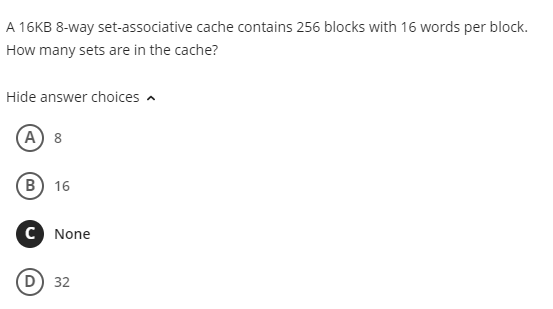 Solved For a cache reference, comparing Read Hit, Read Miss, | Chegg.com