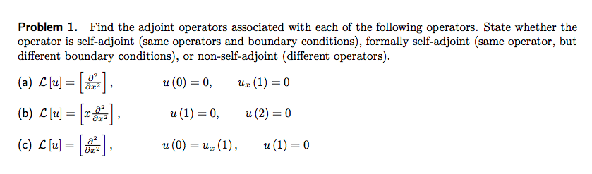 Problem 1. Find the adjoint operators associated with | Chegg.com