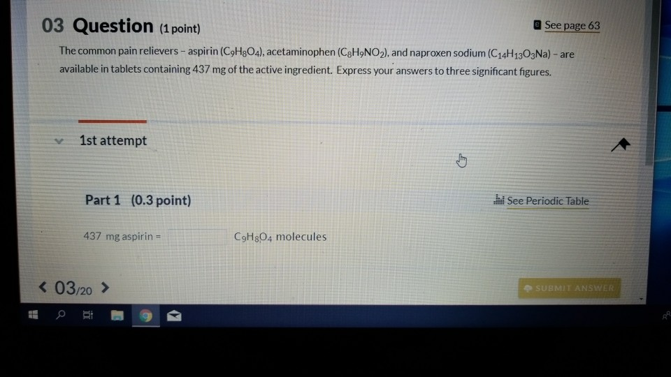 Solved 03 Question (1 point) a See page 63 The common pain | Chegg.com