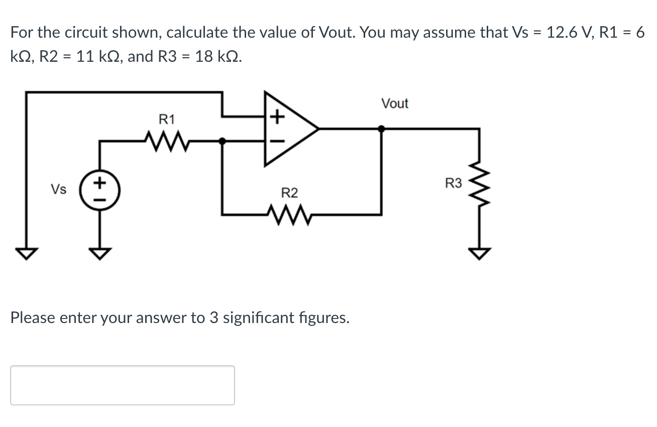 Solved For the circuit shown, calculate the value of Vout. | Chegg.com