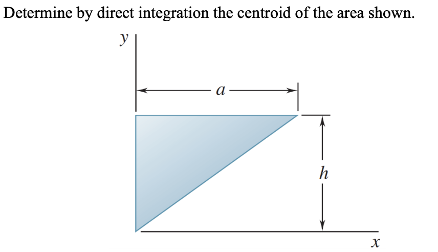 Solved Determine by direct integration the centroid of the | Chegg.com