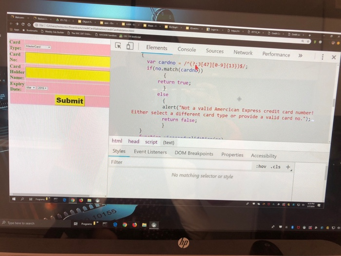 Solved Credit Card Validation The The 213-9c01-1112 nvaid | Chegg.com