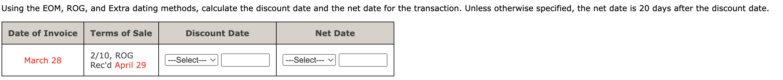 \begin{tabular}{|c|l|c|c|} \hline Date of Invoice & | Chegg.com