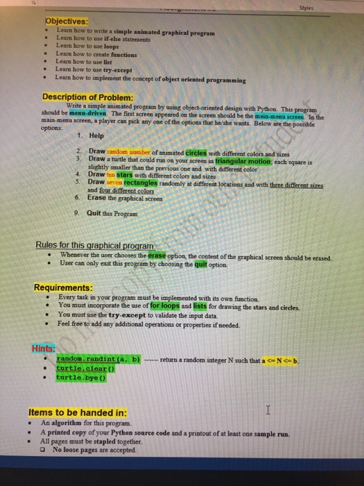 Solved Styles Objectives Learn how to write a simsple | Chegg.com