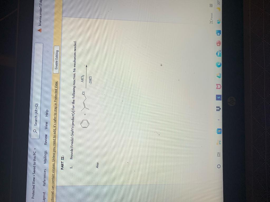 Solved Protected ViewSaved to this PC O Search (Alt+Q) A | Chegg.com