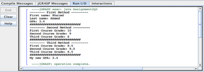 Solved Write a java program that prints student’s name, | Chegg.com