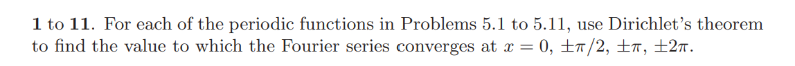 1 to 11. For each of the periodic functions in | Chegg.com