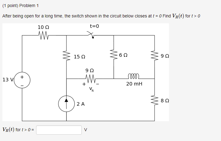 Solved (1 point) Problem 1 After being open for a long time, | Chegg.com
