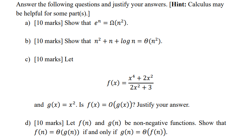 Solved Answer the following questions and justify your | Chegg.com