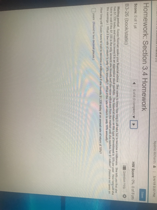 Solved Homework Section 3 4 Homework Score 0 Of 1 Pt P3 26