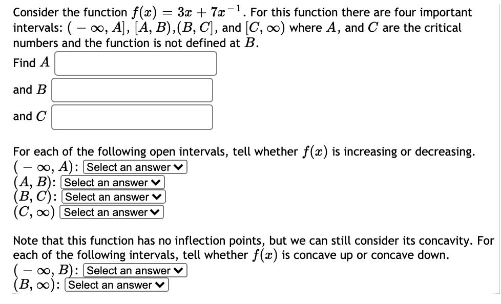Solved Consider the function f(x) = 3x + 7x -1. For this | Chegg.com