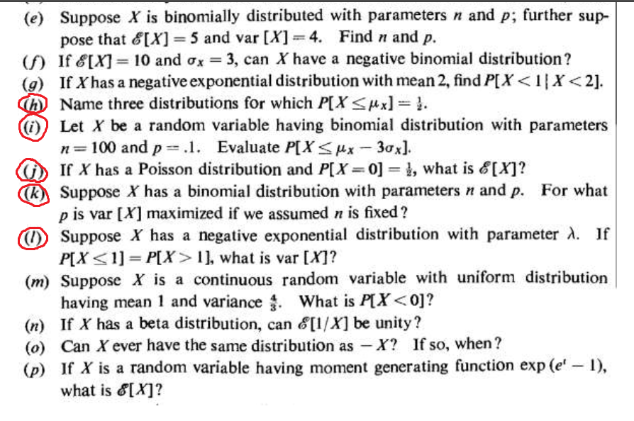 Solved (e) Suppose X is binomially distributed with | Chegg.com