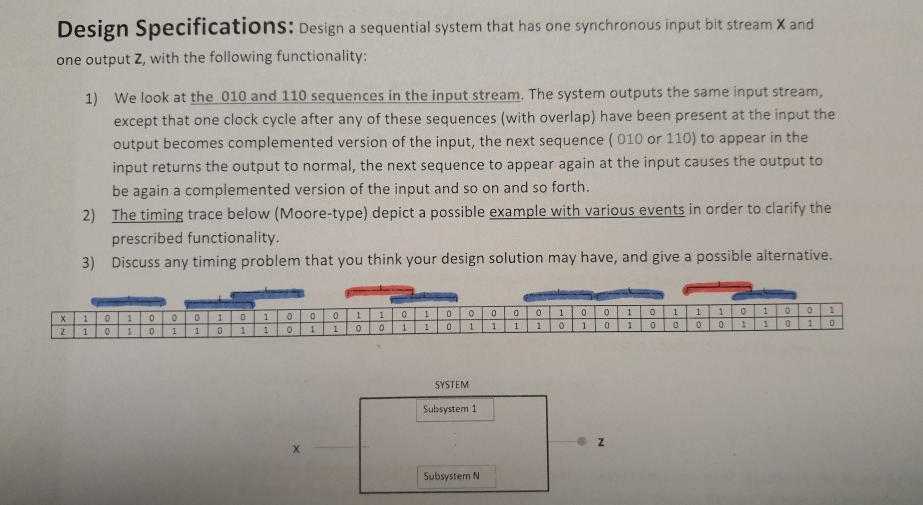 Solved Design Specifications: Design a sequential system | Chegg.com