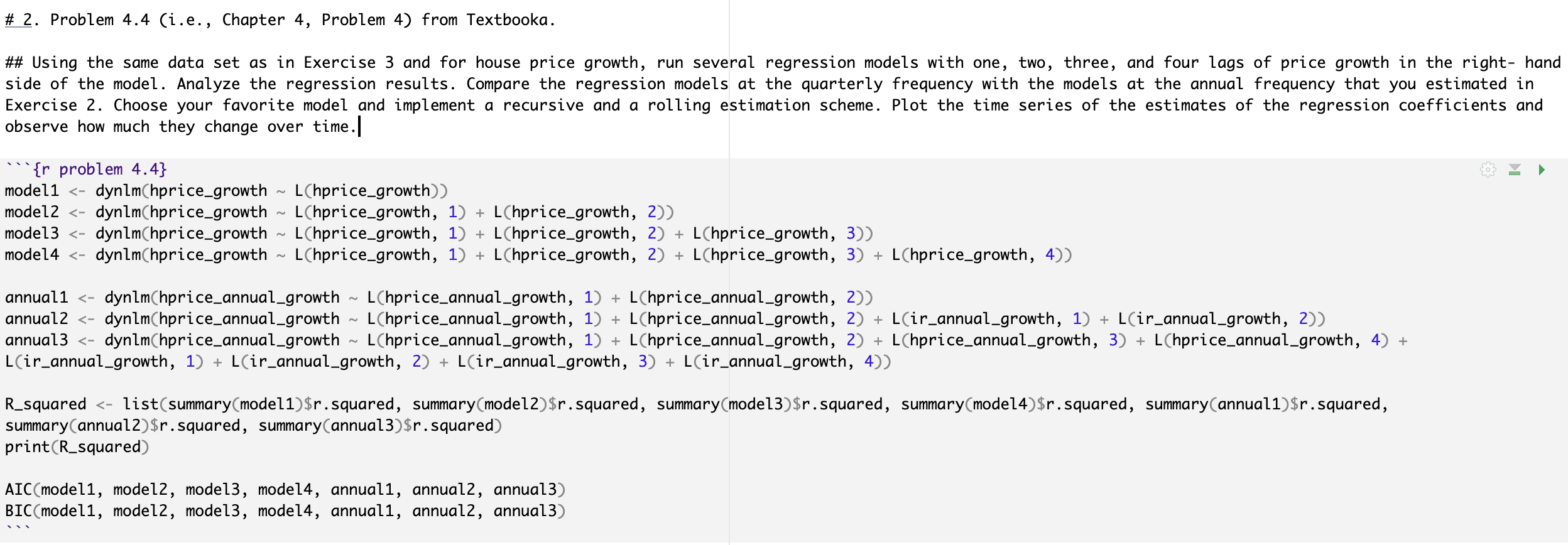 Solved Chapter 4 Question 4 from the book “Forecasting for | Chegg.com