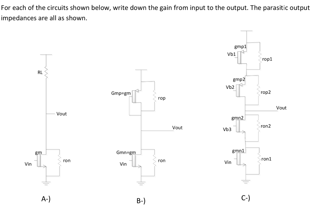 Solved For each of the circuits shown below, write down the | Chegg.com