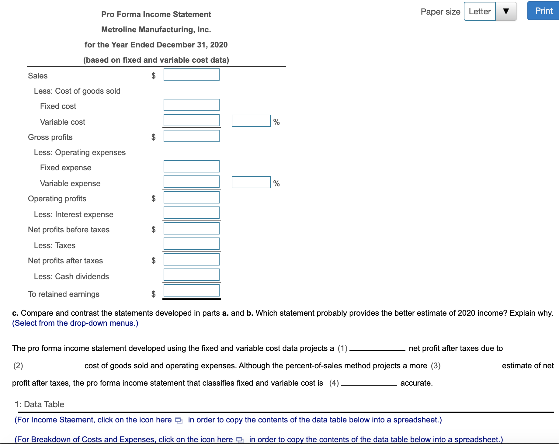 c. Compare and contrast the statements developed in | Chegg.com