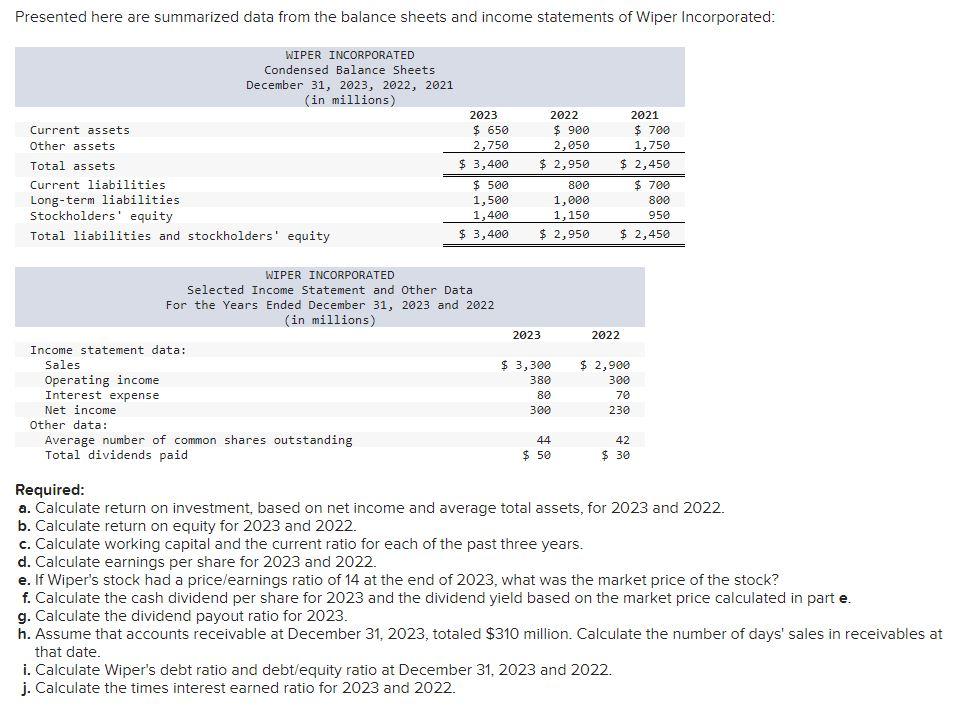 Solved Required: a. Calculate return on investment, based on | Chegg.com