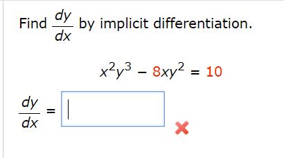 Solved Find dydx ﻿by implicit | Chegg.com