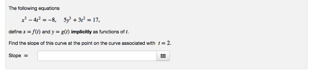 Solved The following equations define xf(t) and y- g(t) | Chegg.com