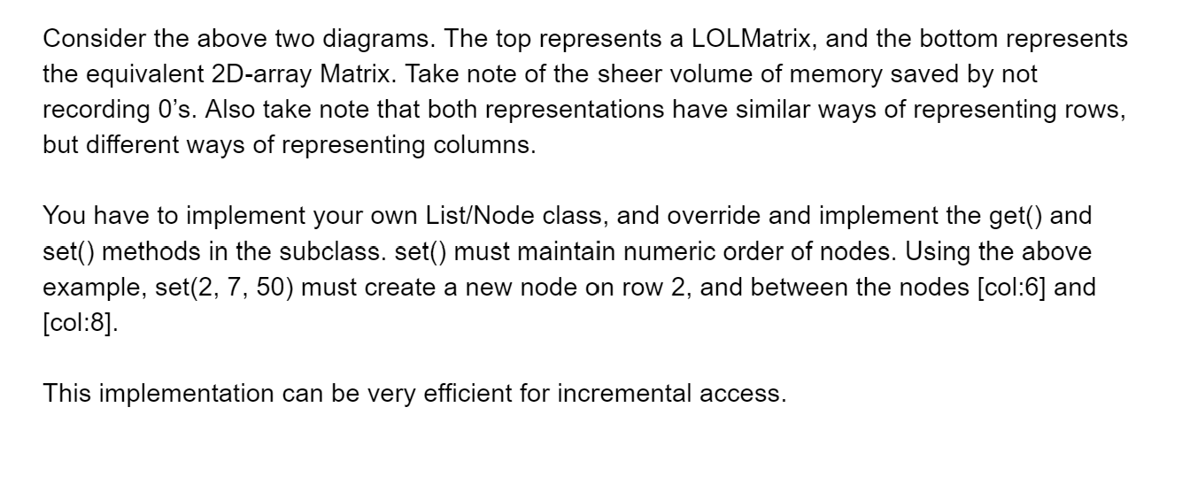 Solved Lab 6. Sparse Array In computer science, a sparse | Chegg.com