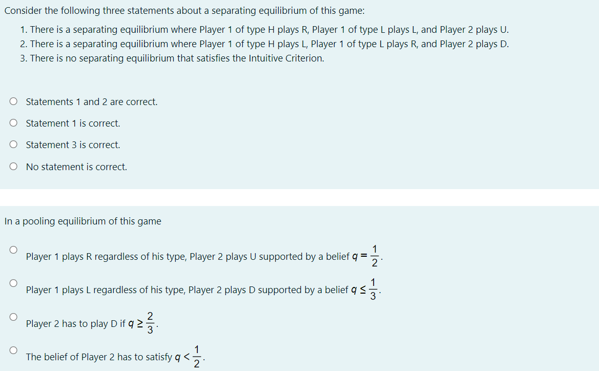 Solved Problem 3. Consider the following signaling game | Chegg.com